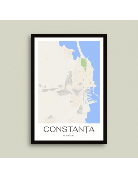 Harta color Constanta - tablou Harta color inramat
